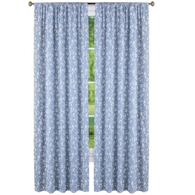 Collections Etc Floral Scrolling Vine Pattern Rod Pocket Top Window ...