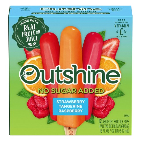 Outshine Strawberry, Raspberry, Tangerine Frozen Fruit Bar - 12ct : Target