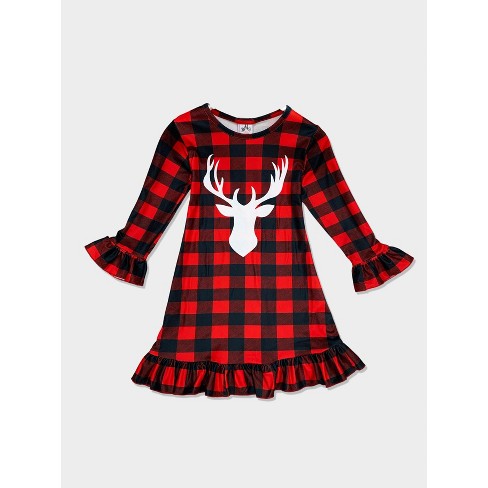 Leading The Way Checkered Plaid Ruffle Dress Mia Belle Girls, Red, 4t ...