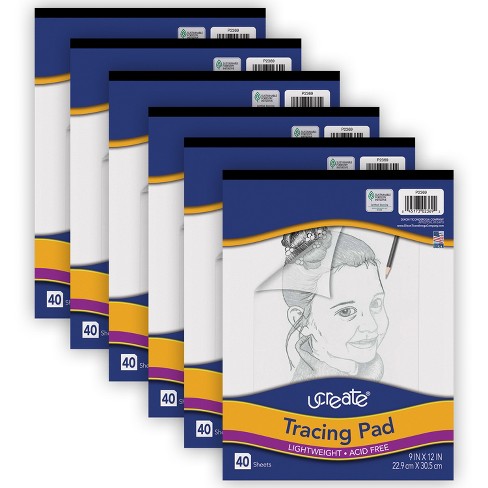 Ucreate Tracing Pad, White, 9" X 12", 40 Sheets, Pack Of 6 : Target