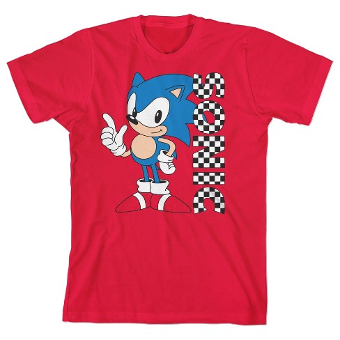 Sonic The Hedgehog Video Game Character Youth Boys Red Graphic Tee-xl ...