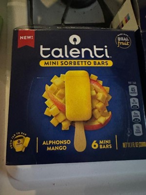 Talenti Alphonso Mango Frozen Mini Sorbetto Bars - 6pk/11.1 Fl Oz : Target