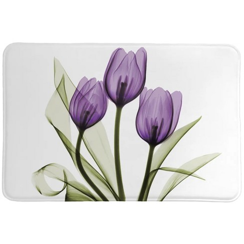 Laural Home Purple X-ray Tulips 20"w X 30"l Memory Foam Rug : Target