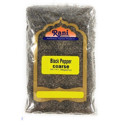 Black Pepper Coarse Ground (28 Mesh) - 7oz (200g) - Rani Brand ...