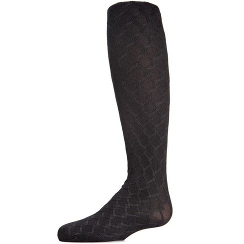 Memoi Girls' Unique Link Opaque Tights Black 6-8 : Target