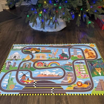 Melissa & Doug Race Around The World Tracks Cardboard Jigsaw Floor ...