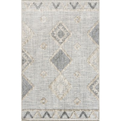 Nuloom Eilaria High/low Diamond Tasseled Area Rug : Target