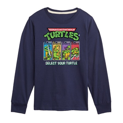 Teenage Mutant Ninja Turtles Select Your Turtle Video Game Long Sleeve Graphic T-shirt - Navy ...