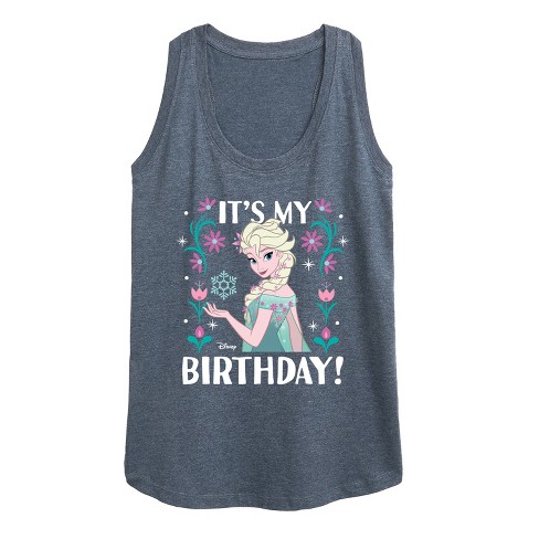 Women's - Disney - Elsa It's My Birthday Graphic Racerback Tank : Target