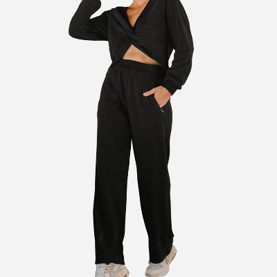 Women's Black Elastic High Waisted Sweatpants - Cupshe - Black : Target
