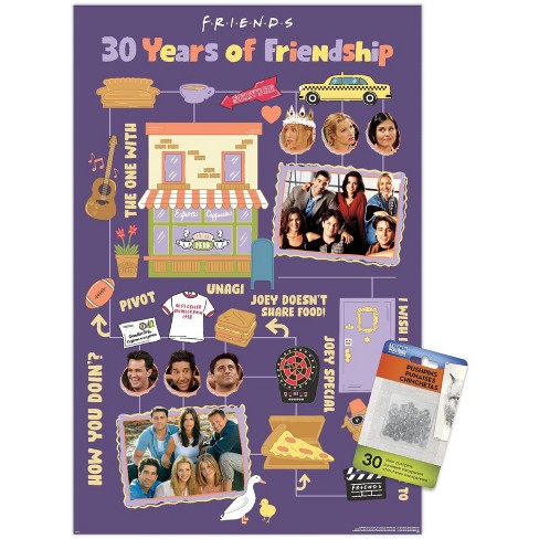 Trends International Friends 30th - 30 Years Of Friendship Unframed ...
