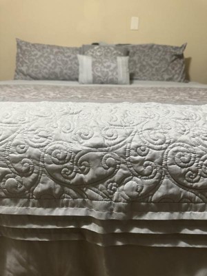 510 Design 8pc King Casey Embroidered Comforter Set Neutral: Microfiber ...