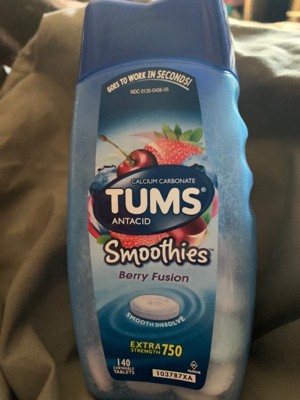 Tums Extra Strength Antacid Smoothies Berry Fusion Chewable Tablets ...