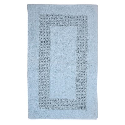 Classic Racetrack Cotton Bath Rug 17" X 24" Light Blue By Perthshire ...