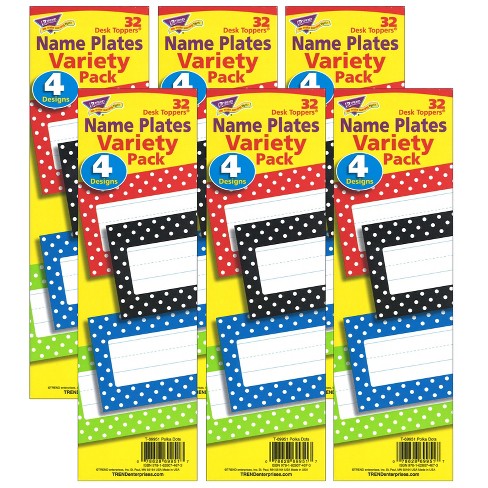 Trend Polka Dots Desk Toppers Name Plates Variety Pack, 32 Per Pack, 6 ...