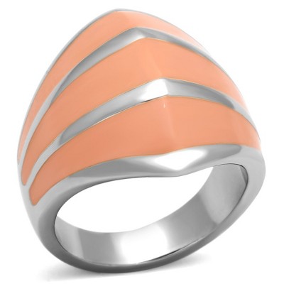 Slickblue Women’s Fashion Chevron Ring with Orange Epoxy Accent, High ...
