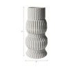 Cylindrical Ceramic Tall Flower Vase with Ribbed Stacked Design for ...