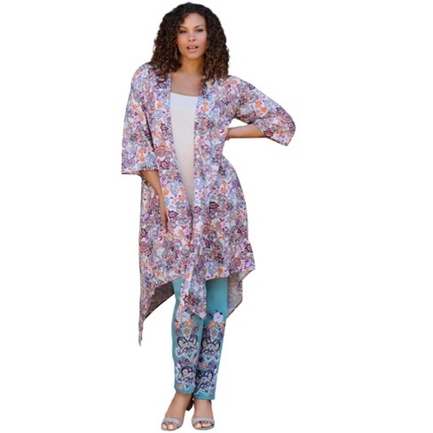 Roaman's Women's Plus Size Hanky-hem Duster : Target