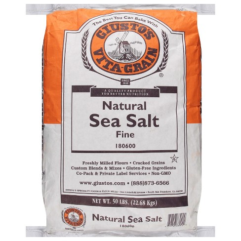Giusto's Vita-grain Natural Fine Sea Salt - 50 Lb : Target