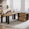 Lantine 70.86" Executive Desk with Mobile File Cabinet, Large L Shaped ...