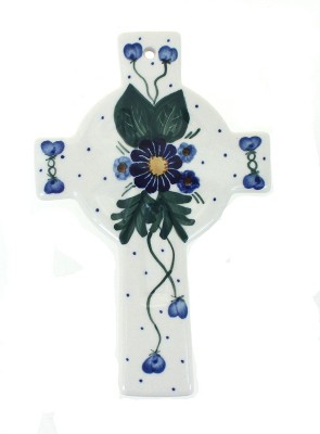 Blue Rose Polish Pottery Blue Tulip Cross : Target