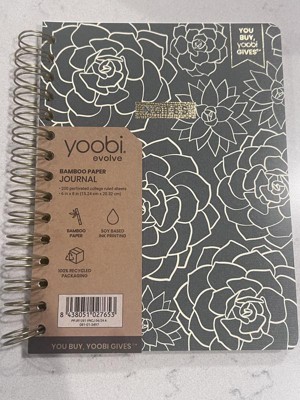 100 Sheet College Ruled Evolve Journal 6"x8" Spiral Soft Cover Navy Succulents - Yoobi™ : Target