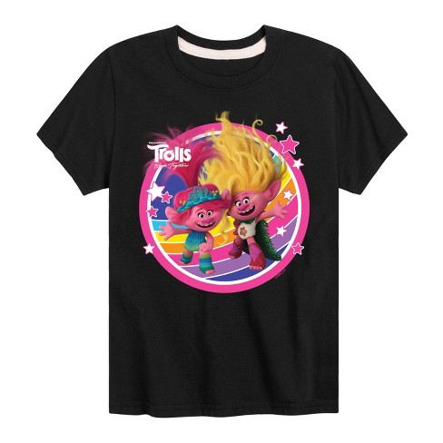 Trolls Poppy And Viva Rainbow Short Sleeve Graphic T-shirt - Black - 3t ...