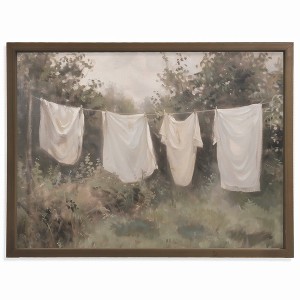 Creative Products Calming Laundry Clothesline 24 x 18 Brown Framed ...