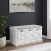 Crosley 36" Ellison Entryway Storage Bench White/Gray: Upholstered with ...