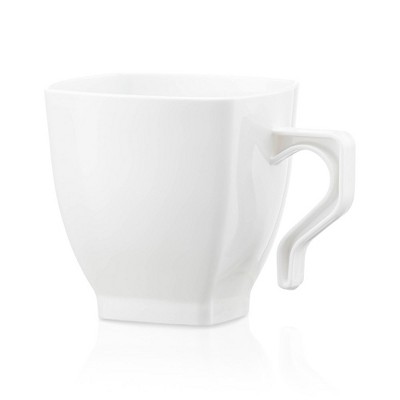 Smarty Had A Party 2 Oz. White Square Plastic Mini Coffee Tea Cups (240 ...