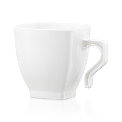 Smarty Had A Party 2 Oz. White Square Plastic Mini Coffee Tea Cups (240 ...
