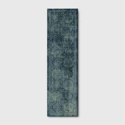 2'x7' Runner Overdyed Rug Turquoise - Threshold™ : Target