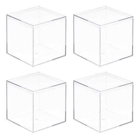 Acrylic Storage Square Display Case With Lid Container Box For Small ...