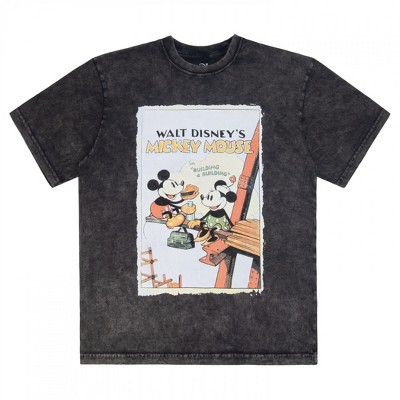 Mens Mickey Mouse Building a Building Stone Wash T-Shirt : Target