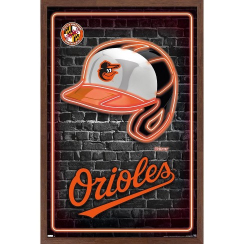 Trends International Mlb Baltimore Orioles - Neon Helmet 23 Framed Wall ...
