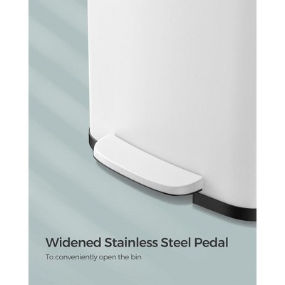Songmics 13 Gallon Kitchen Trash Can Stainless Steel Garbage Can ...
