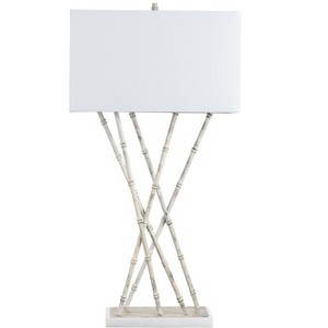 Crestview Collection 36.25"H Metal Bamboo Shoots and Marble Table Lamp ...