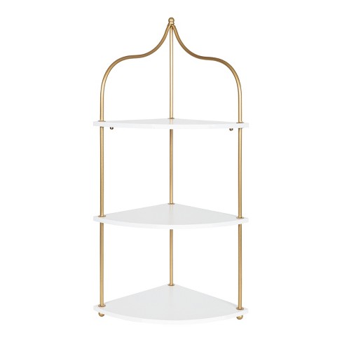 Kate And Laurel Walters Triangle Mdf Accent Shelf, 17x12x35, White And ...