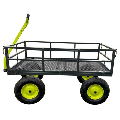 Yard Tuff Jumbo Wagon Heavy Duty Steel Mesh Deck Utility Outdoor Yard ...