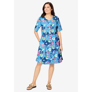 Woman Within Women's Plus Size Button-front Short Essential Dress - 6x ...