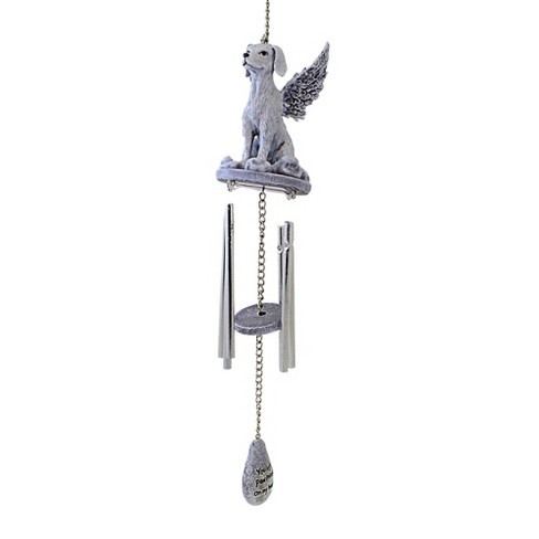 Roman 15.5 Inch Dog Memorial Windchime Angel Wings Pawprints Heart ...