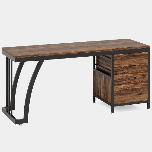 Tribesigns 59 Inch Computer Desk With 3 Drawers, Industrial Pc Desk ...