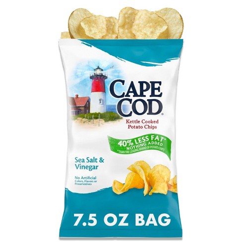 Cape Cod Potato Chips Less Fat Sea Salt & Vinegar Kettle Chips - 7.5oz ...