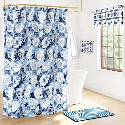 The Lakeside Collection Niko Bath Collection, Shower Curtain, Hooks ...