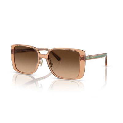 Coach Hc8232 56mm Woman Rectangle Sunglasses Brown Gradient Lens : Target