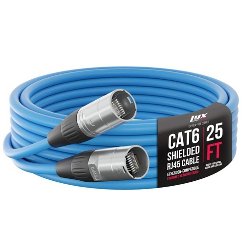 Lyxpro Cat6 Shielded Ethercon Rj45 Xlr Compatible Cable - 25 Ft. Blue ...