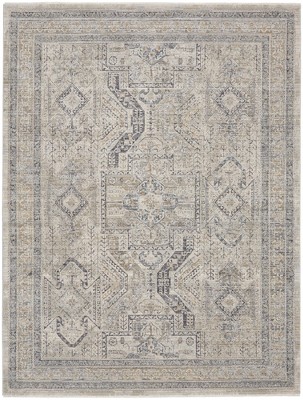 Nourison Nyle Geometric Bohemian Indoor Rug Ivory Blue 12' X 15'9" : Target
