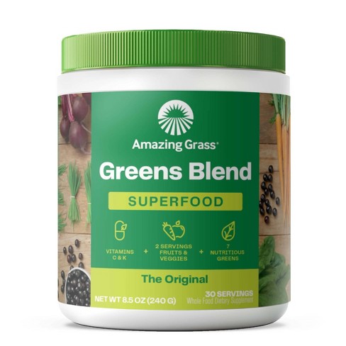 Amazing Grass Greens Blend Superfood Vegan Powder - Original - 8.5oz ...