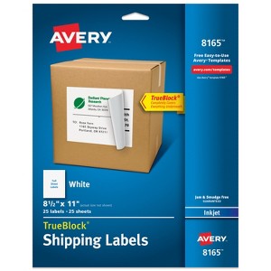 Avery Full-Sheet Printable Shipping Labels, 8.5" x 11" Customizable ...