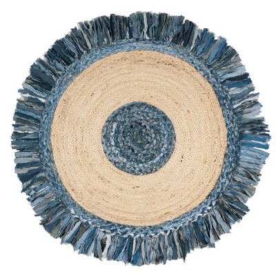 Natural Fiber Nf370 Hand Woven Area Rug - Beige/grey - 3' Round ...